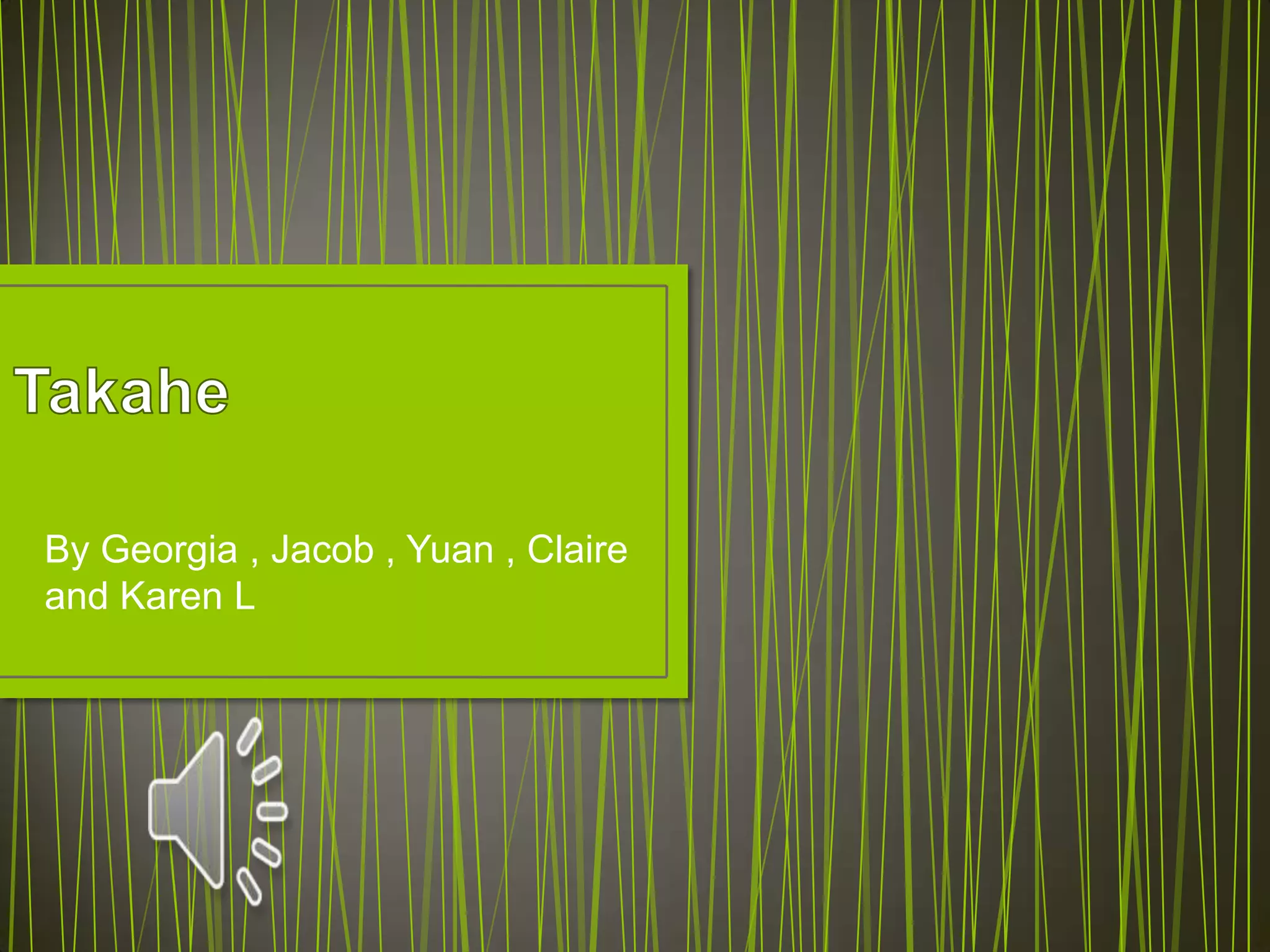 Takahe by Jacob, Claire, Yuan and Karen L | PPT