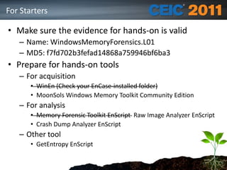 Windows Memory Forensic Analysis using EnCase | PDF