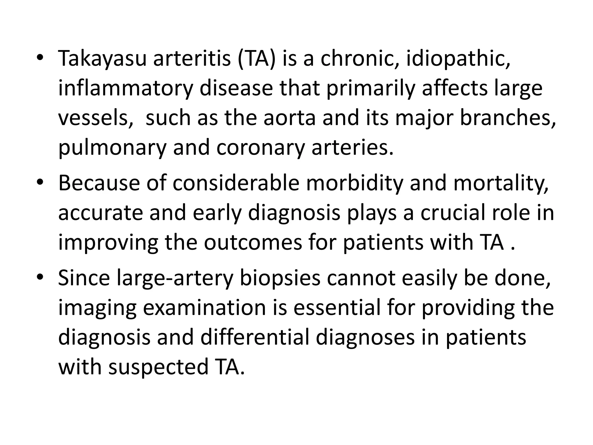 Takayasu arteritis imaging | PPTX