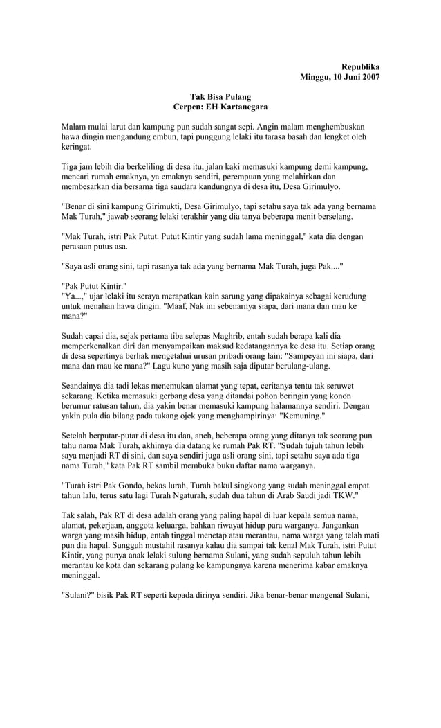 Tak bisa pulang (eh kartanegara) | PDF