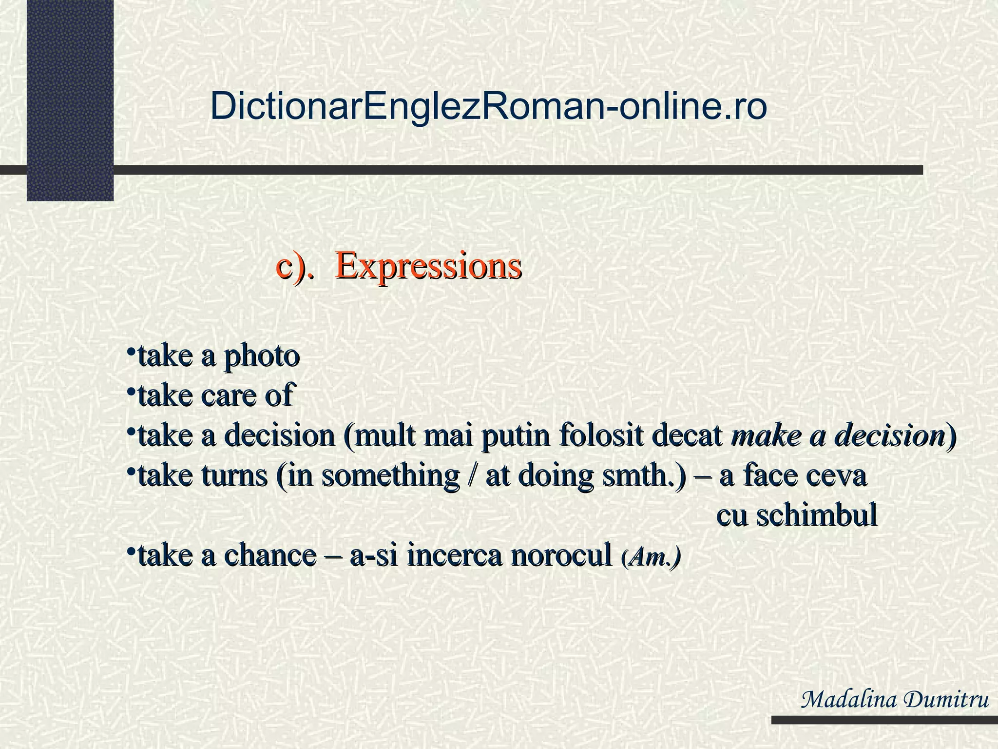 Take - expresii uzuale | PPT