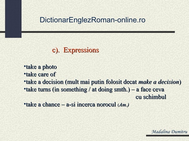 Take - expresii uzuale | PPT