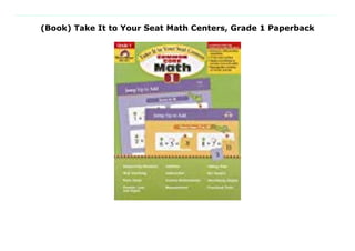 (Book) Take It to Your Seat Math Centers, Grade 1 Paperback | PPT