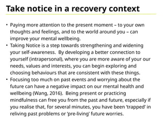 Taking Notice Workbook psychology technique ppt | PPTX