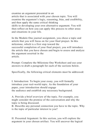 Take a closer look at the article you chose for the Module Two dis.docx