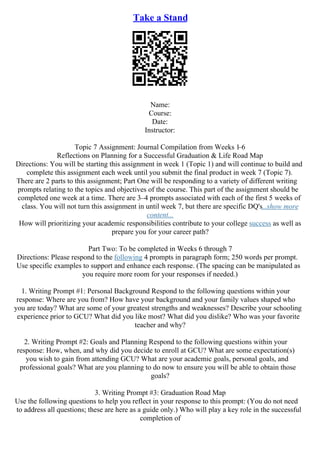 Take A Stand Essay Topics | PDF