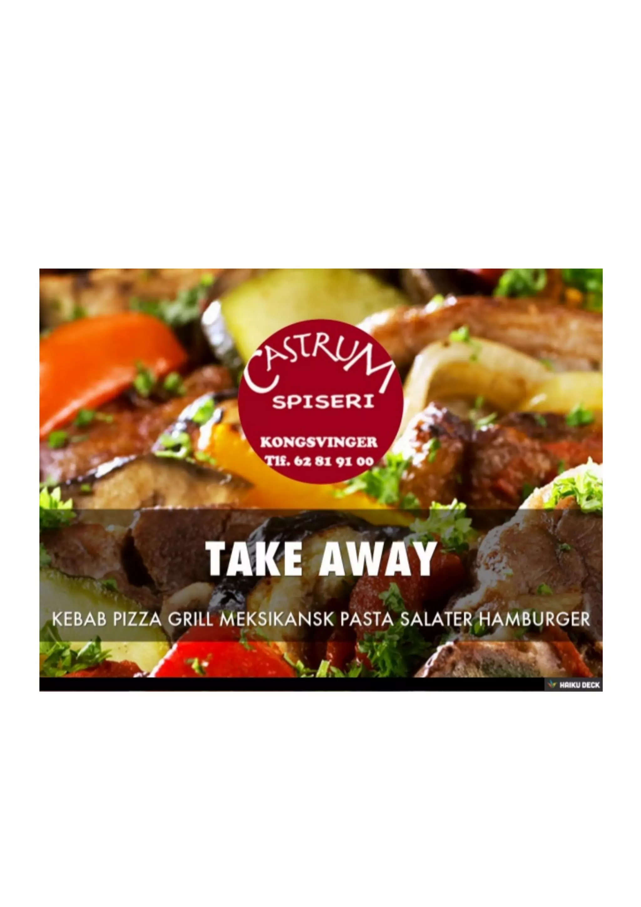 Takeaway Meny Castrum Spiseri | PDF