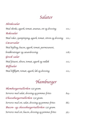 Takeaway Meny Castrum Spiseri | PDF