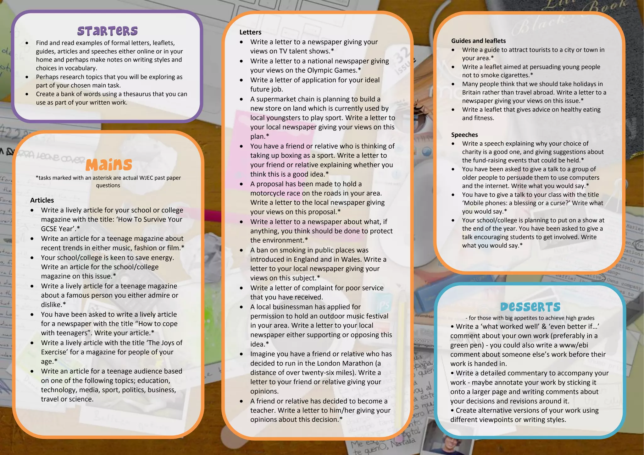 Takeaway Homework Menu 2014 | PDF