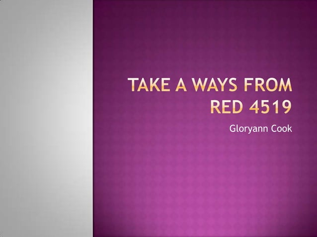 Take a ways from red 4519 ppt | PPTX
