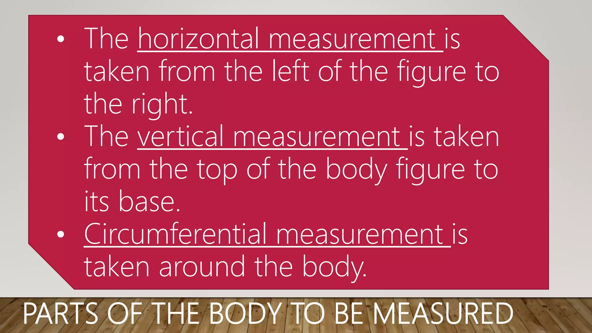 Take body measurements (women's apparel) | PPTX