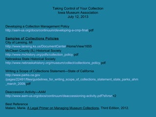 Take Control of Your Collections | PPT