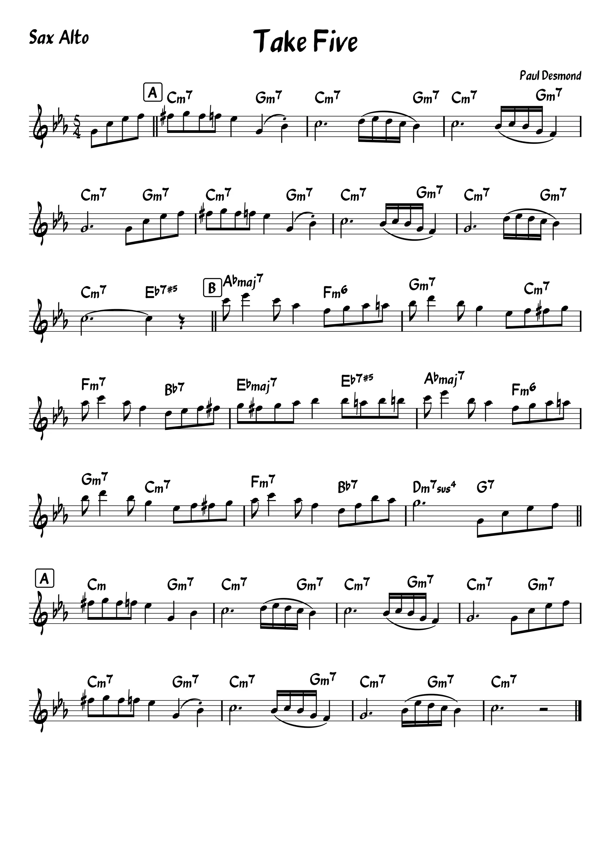 Take five sax alto | PDF