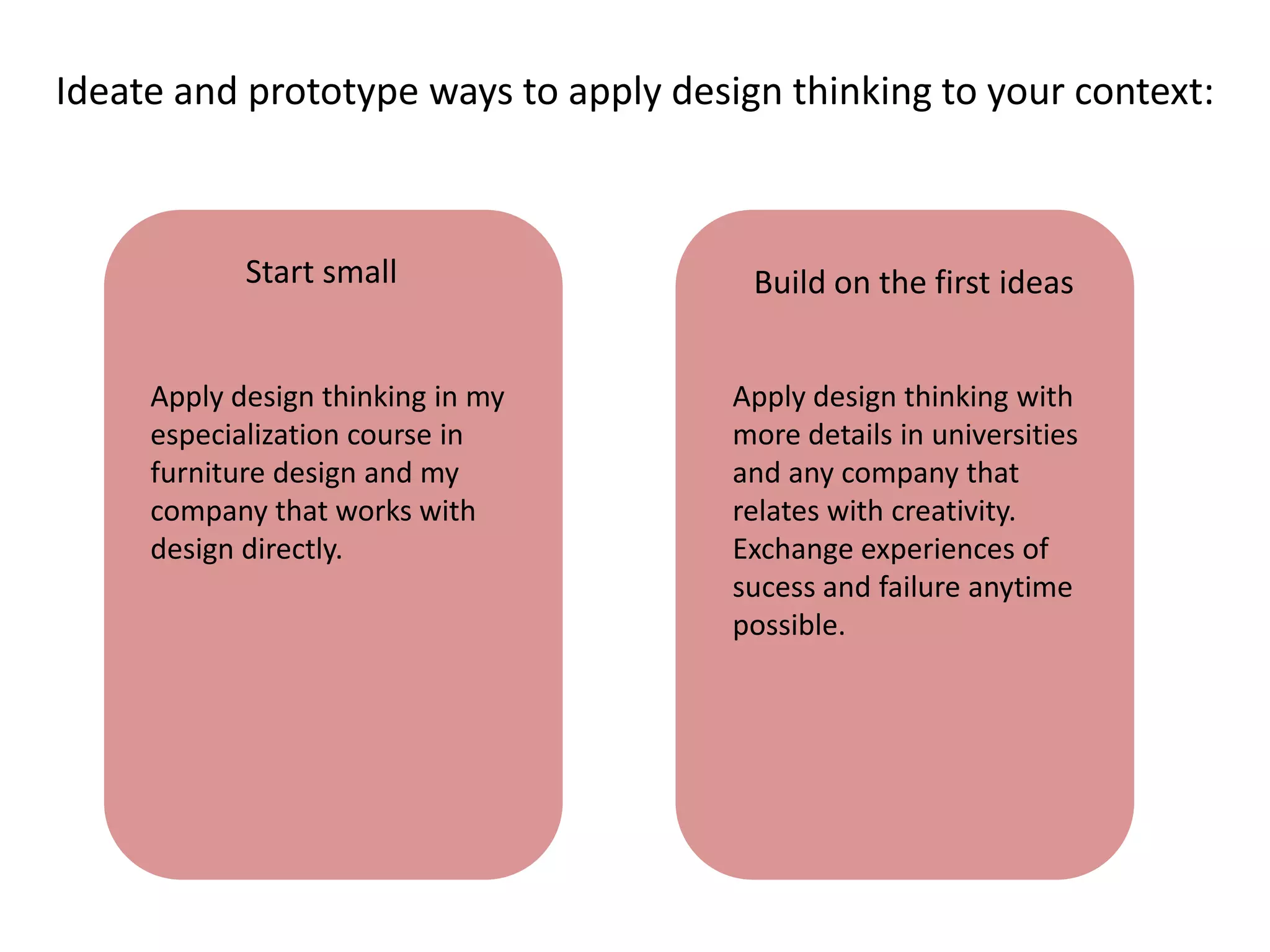 Take it home applying design thinking | PPT