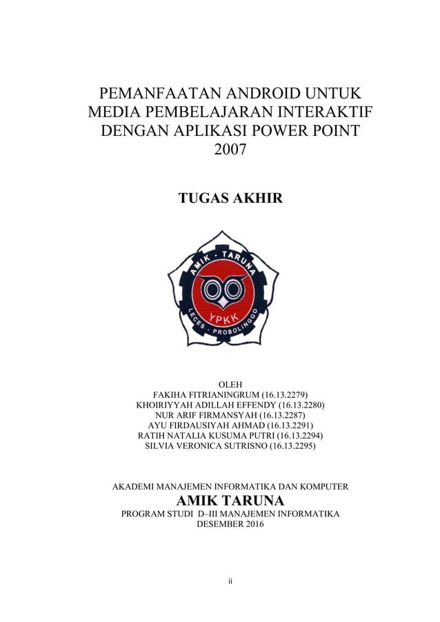 CONTOH TUGAS AKHIR | PDF