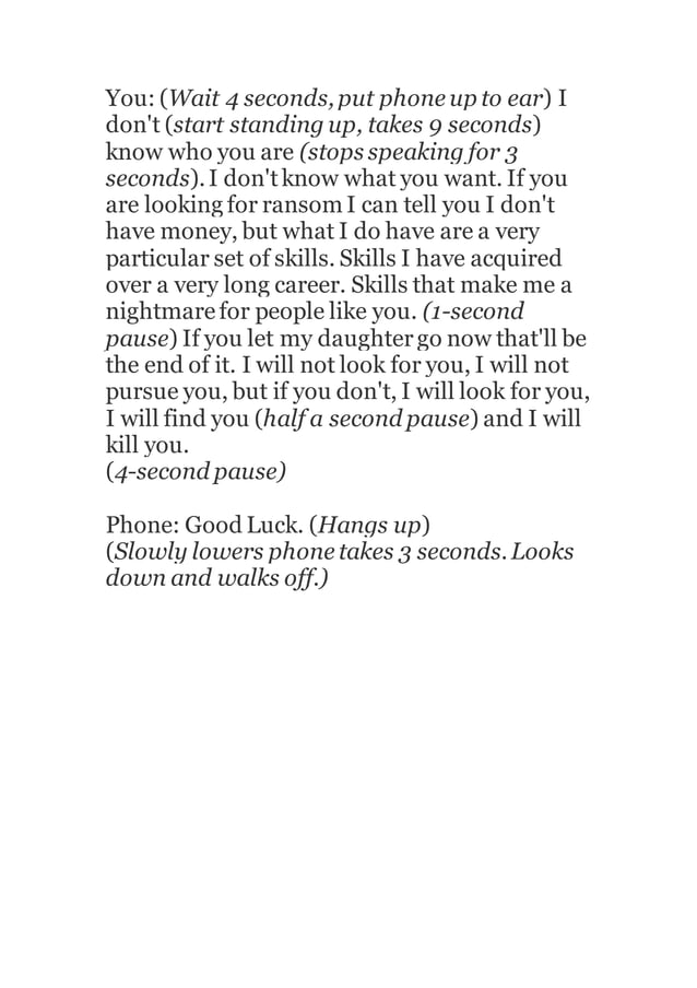 Taken phone call script | DOCX