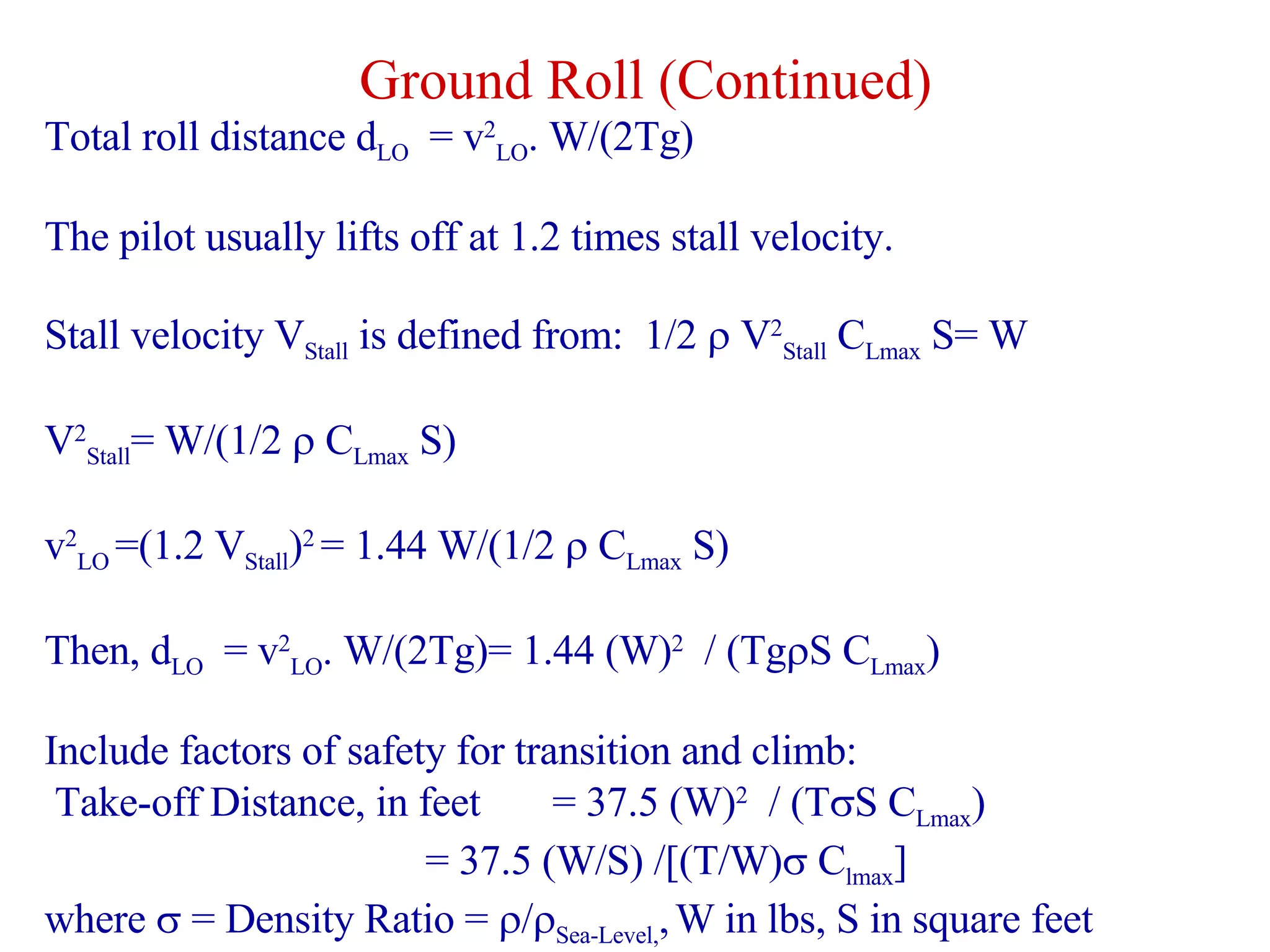 Take Off And Landing Performance | PPT
