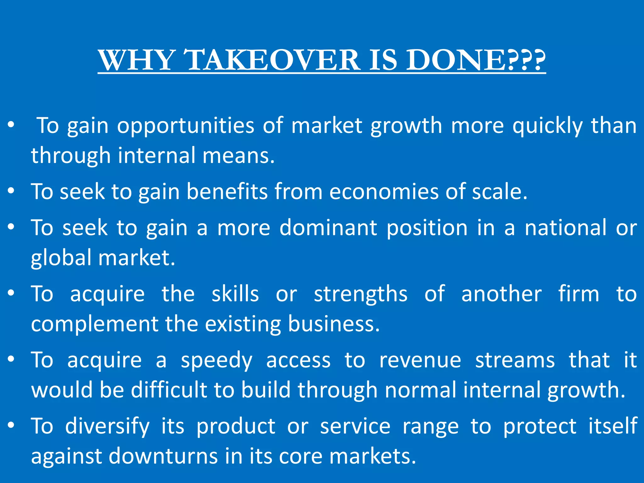 Takeover of Companies | PPTX