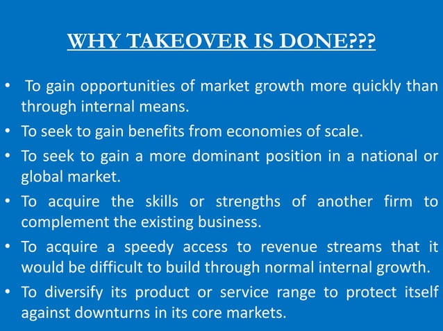 Takeover of Companies | PPTX | Mergers and Acquisitions | Business ...