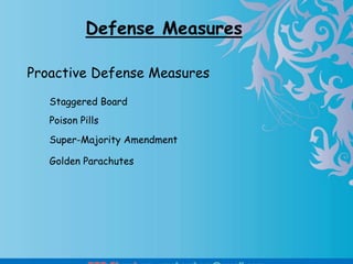 Takeover and its Defense Mechanism - PPT.ppt