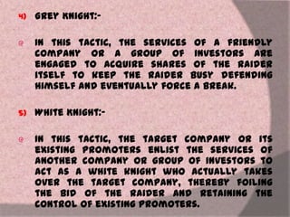 Takeover & defence tactics | PPTX