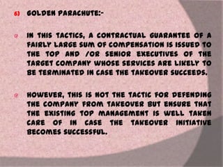 Takeover & defence tactics | PPTX