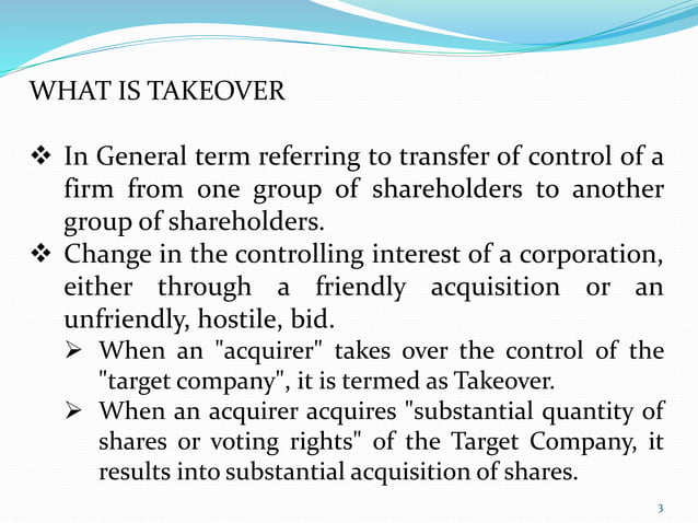 Takeovers | PPTX