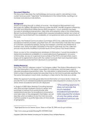 High Speed Internet Take Rate Brief | PDF