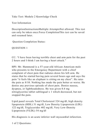 Take Test Module 2 Knowledge CheckTest InformationDescripti.docx