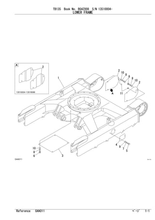 Takeuchi tb135 compact excavator parts catalogue manual (serial no. 13510004 and up) | PDF