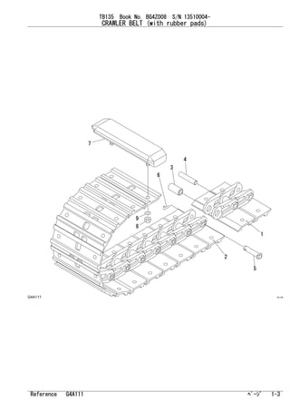 Takeuchi tb135 compact excavator parts catalogue manual (serial no ...