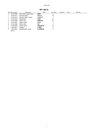 Takeuchi tb140 compact excavator parts catalogue manual (serial no ...