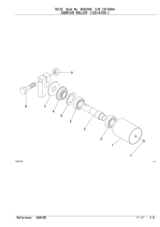 Takeuchi tb140 compact excavator parts catalogue manual (serial no ...