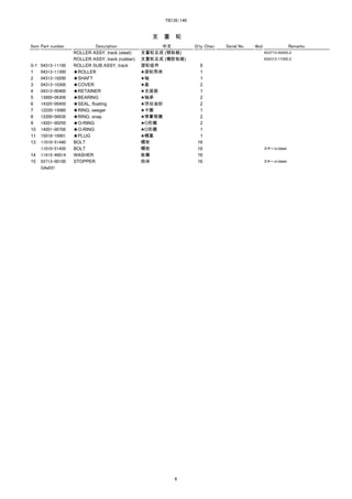 Takeuchi tb140 compact excavator parts catalogue manual (serial no ...
