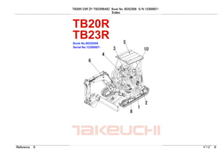 Takeuchi tb23 r mini excavator parts catalogue manual (serial no ...