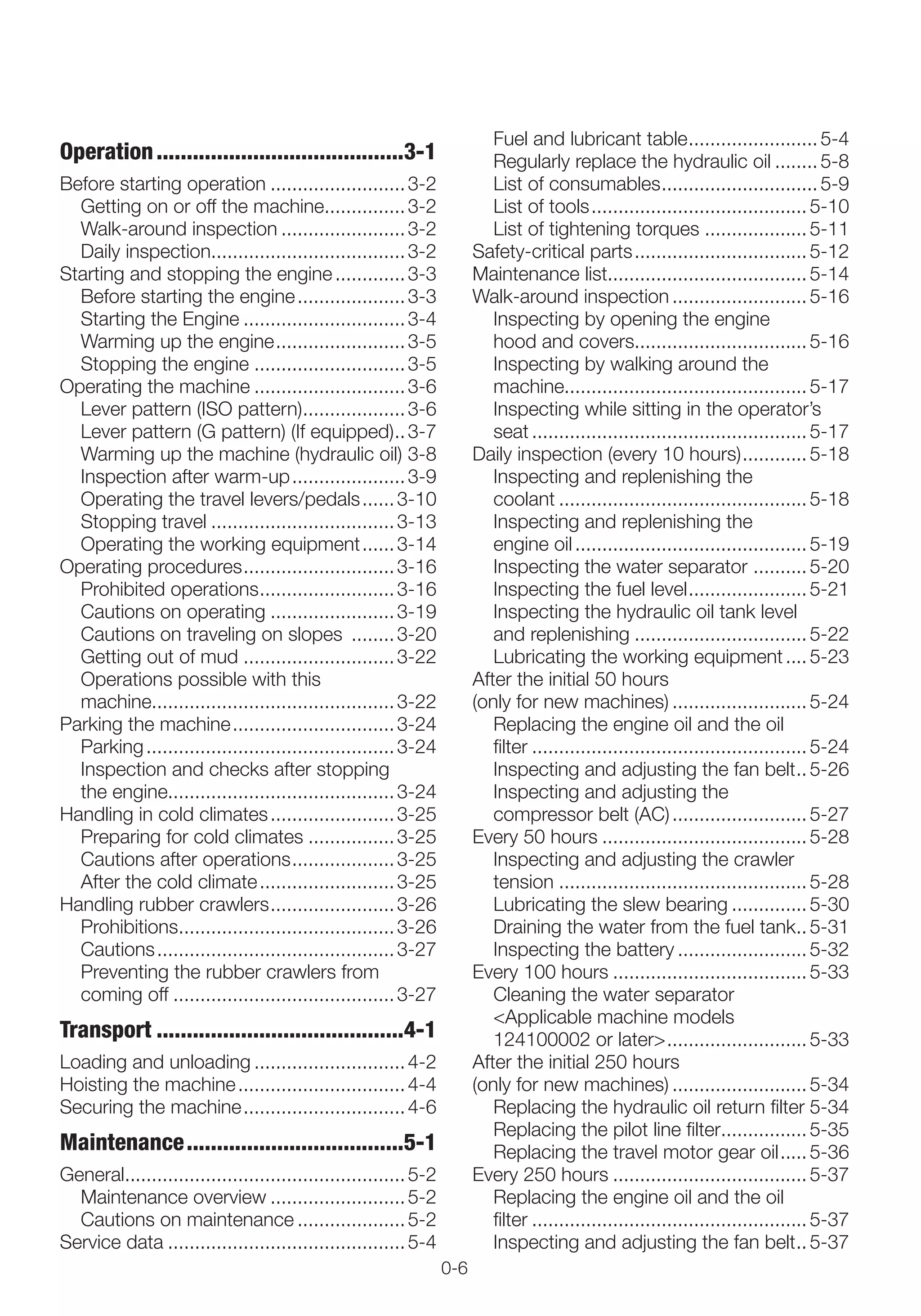 Takeuchi tb240 mini excavator operator manual (serial no. 124100001 and ...
