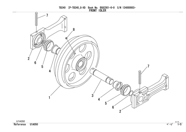Takeuchi tb240 mini excavator parts catalogue manual (serial no ...