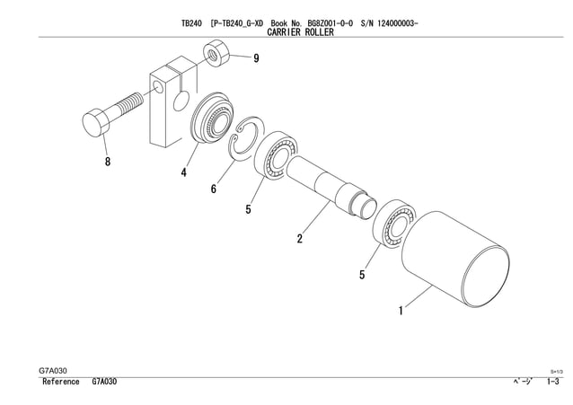 Takeuchi tb240 mini excavator parts catalogue manual (serial no ...