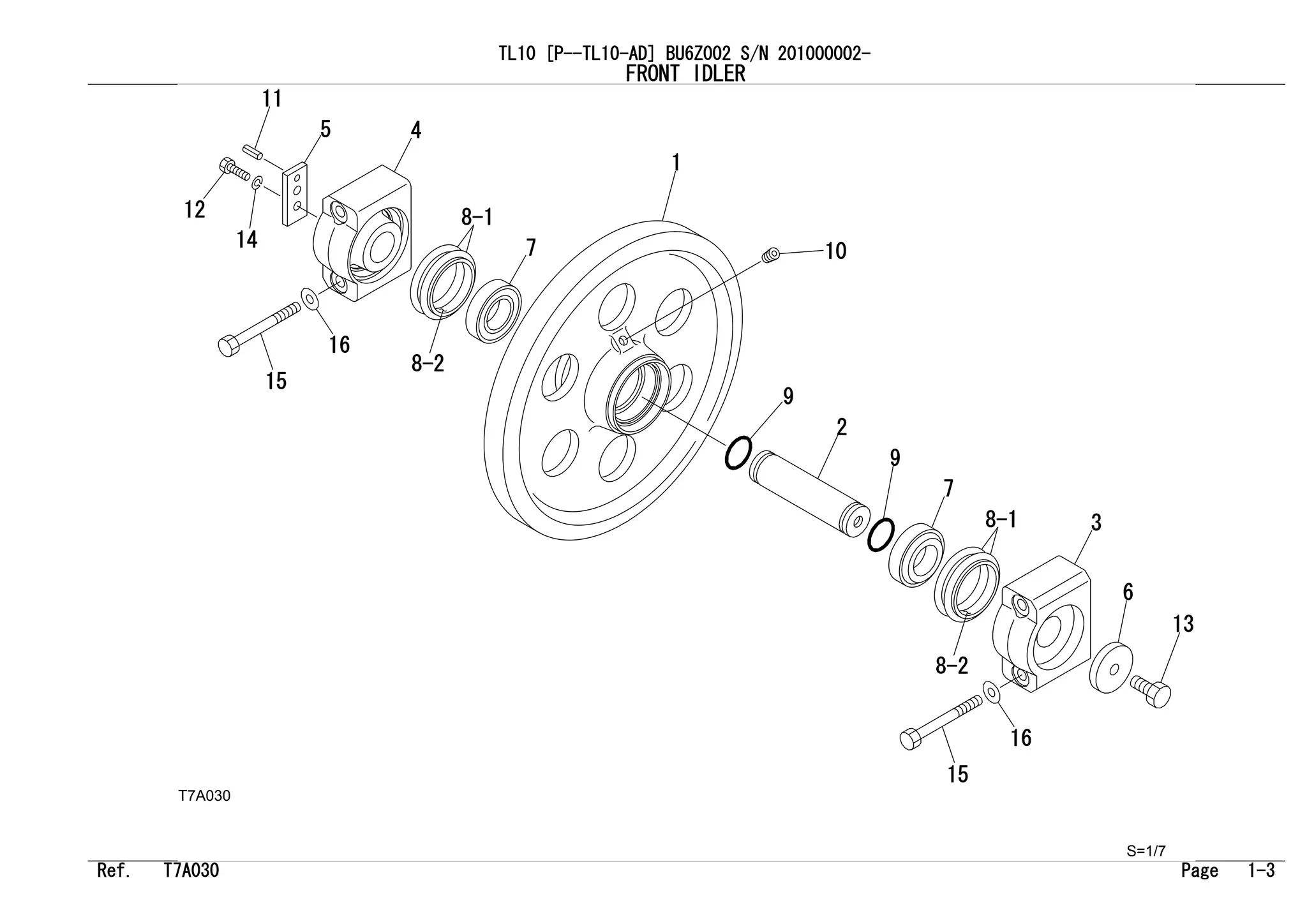 Takeuchi tl10 track loader parts catalogue manual (serial no. 201000002 ...