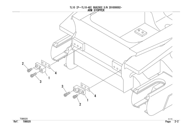 Takeuchi tl10 track loader parts catalogue manual (serial no. 201000002 ...