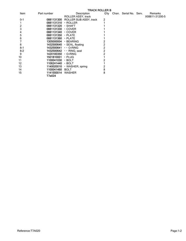 Takeuchi tl150 crawler loader parts catalogue manual (serial no ...