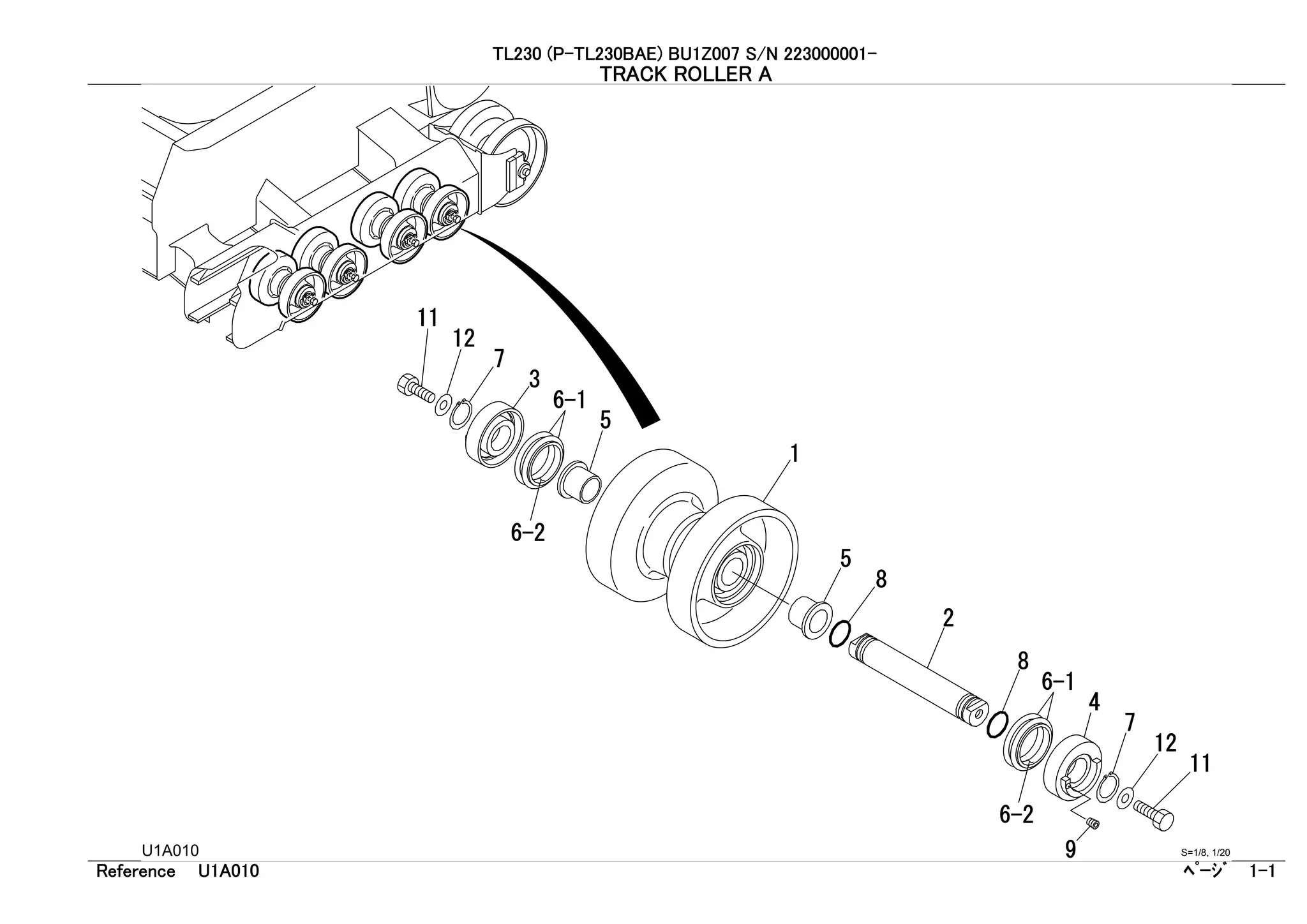 Takeuchi tl230 track loader parts catalogue manual (serial no ...