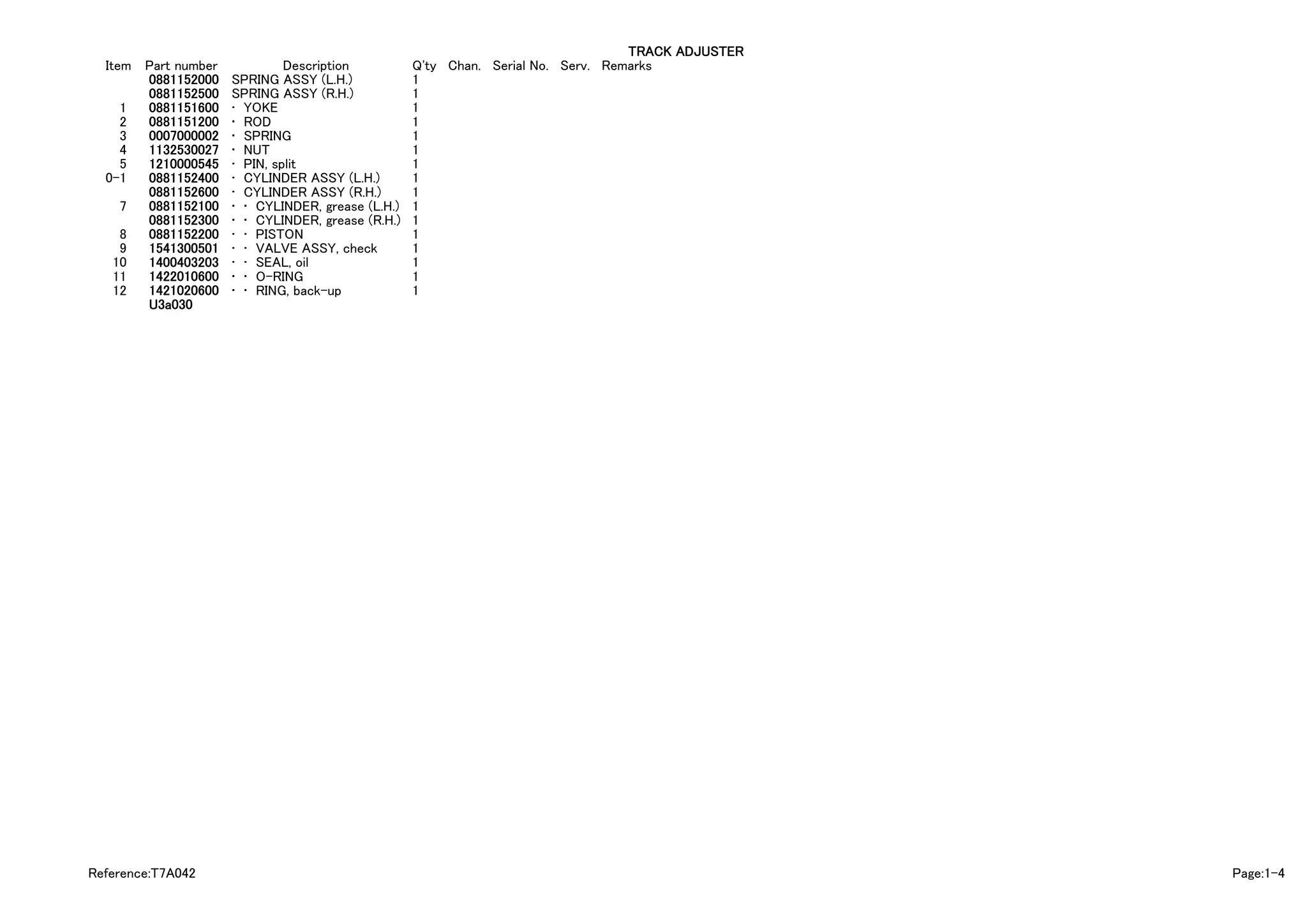 Takeuchi tl250 track loader parts catalogue manual (serial no ...