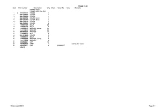 Takeuchi tl250 track loader parts catalogue manual (serial no ...