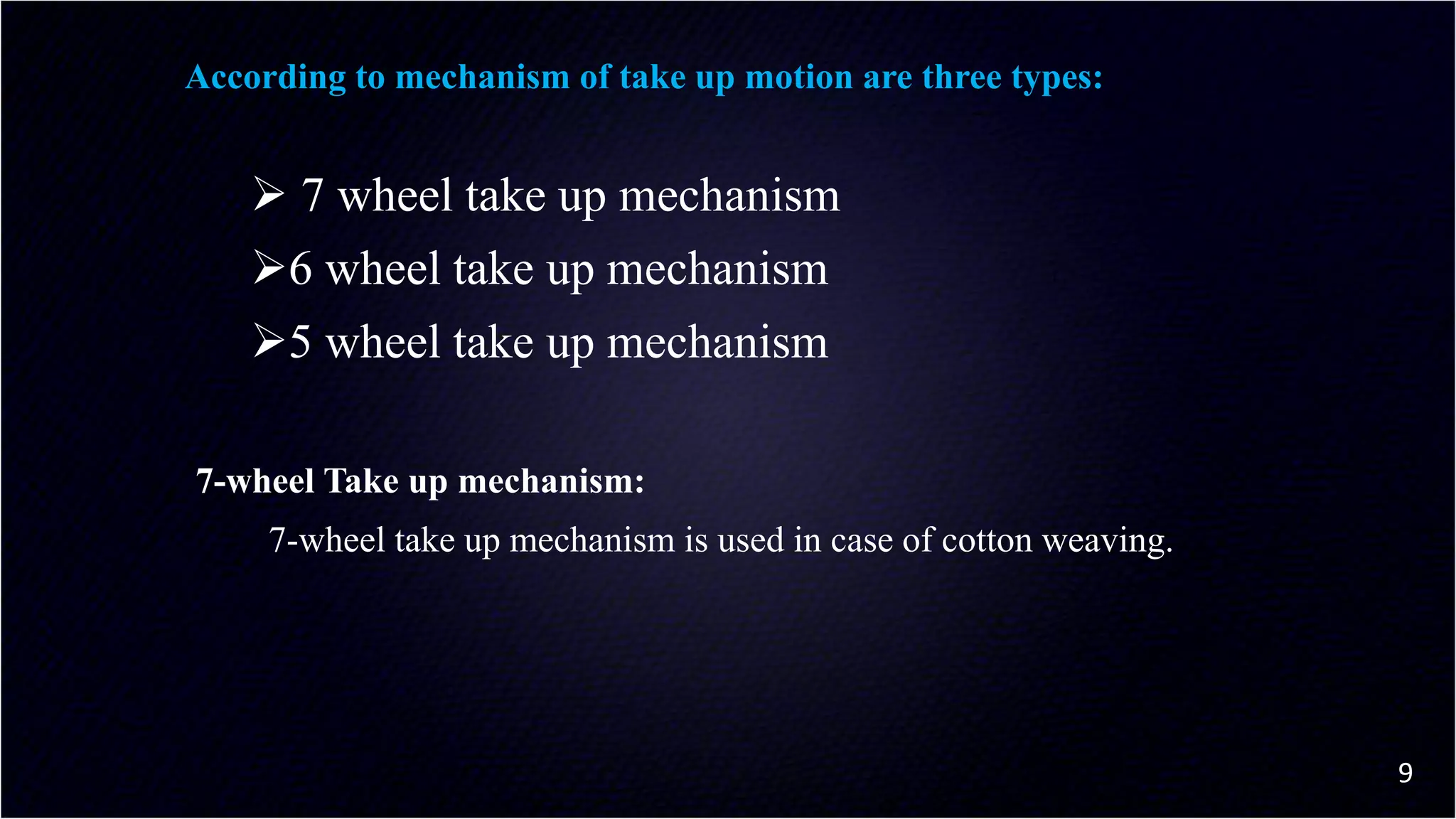 Take up mechanism | PPTX