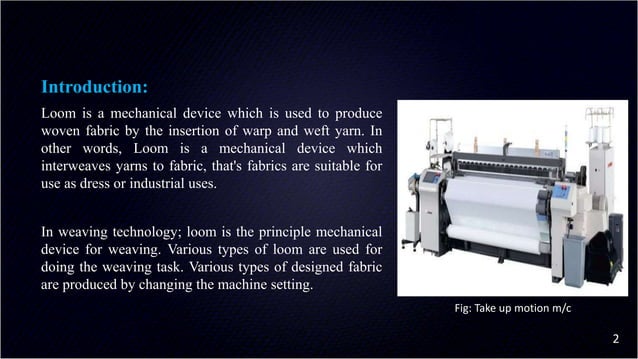 Take up mechanism | PPTX | Needlework | Arts and Crafts