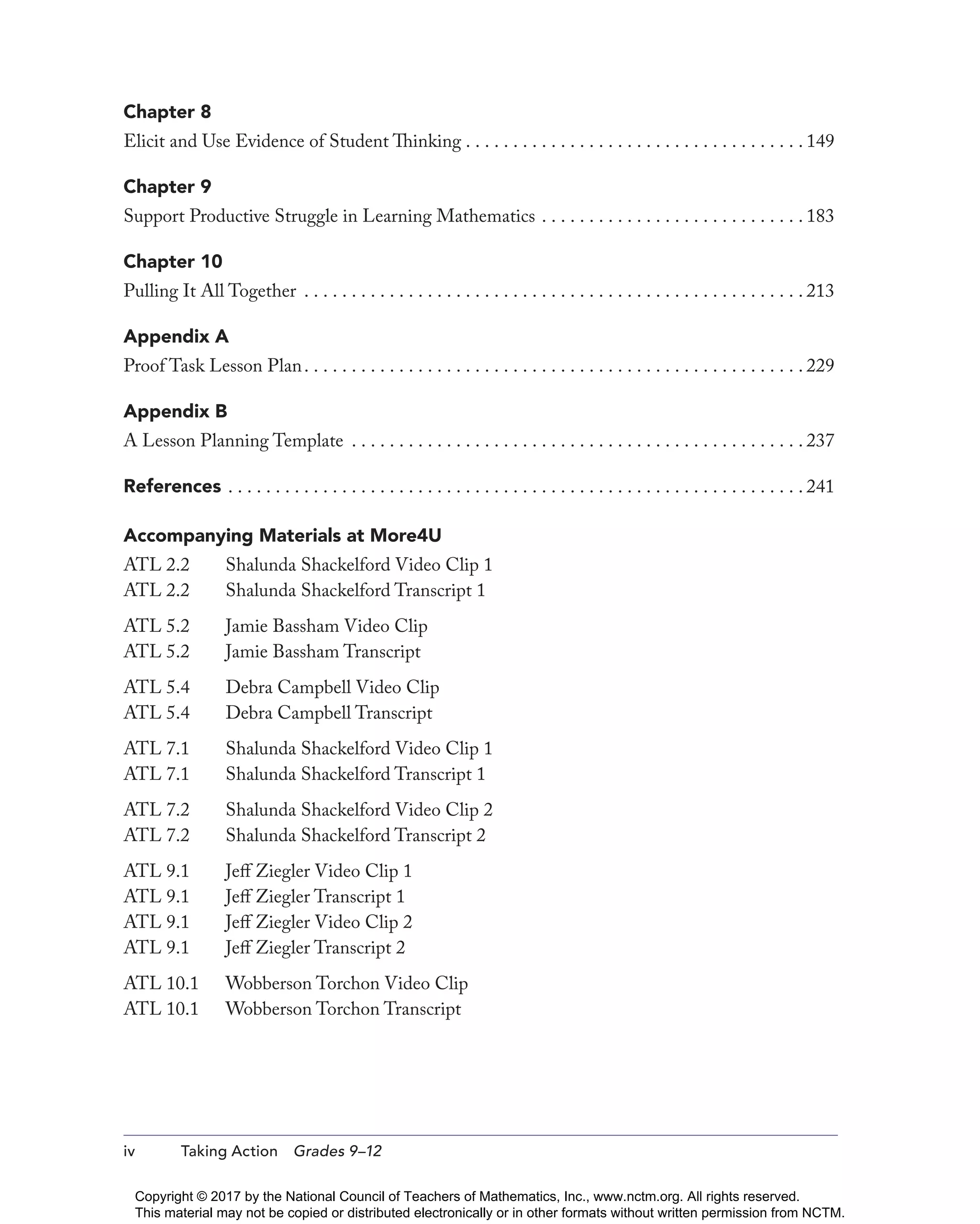 Taking Action Implementing Effective Mathematics Teaching Practices in ...