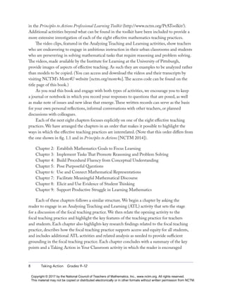 Taking Action Implementing Effective Mathematics Teaching Practices in ...