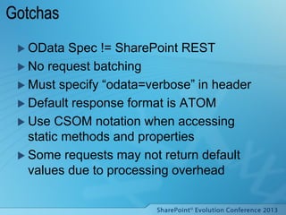 Taking Advantage of the SharePoint 2013 REST API | PDF
