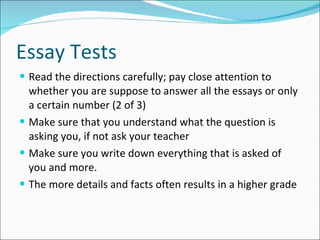 Taking a essay test97 | PPT